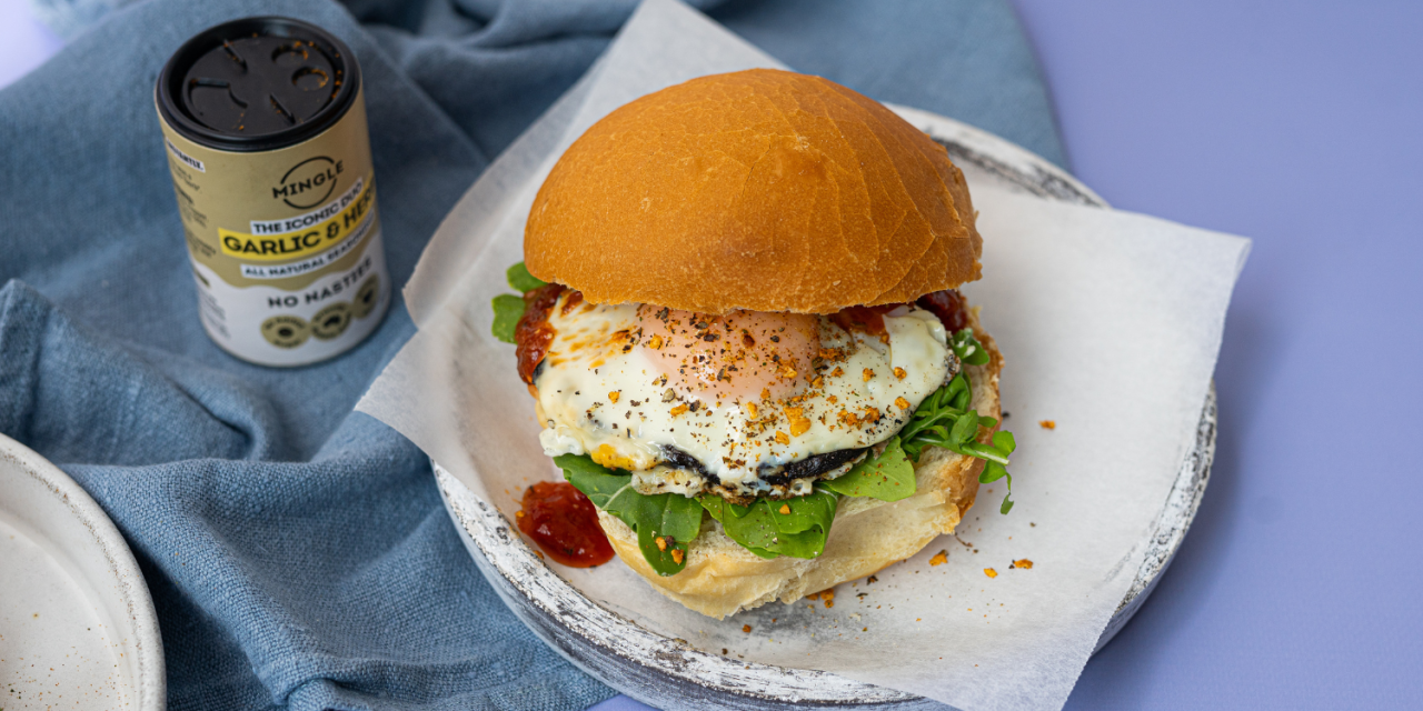 BBQ Mushroom + Mingle Egg Brekky Roll - Australian Mushroom Growers